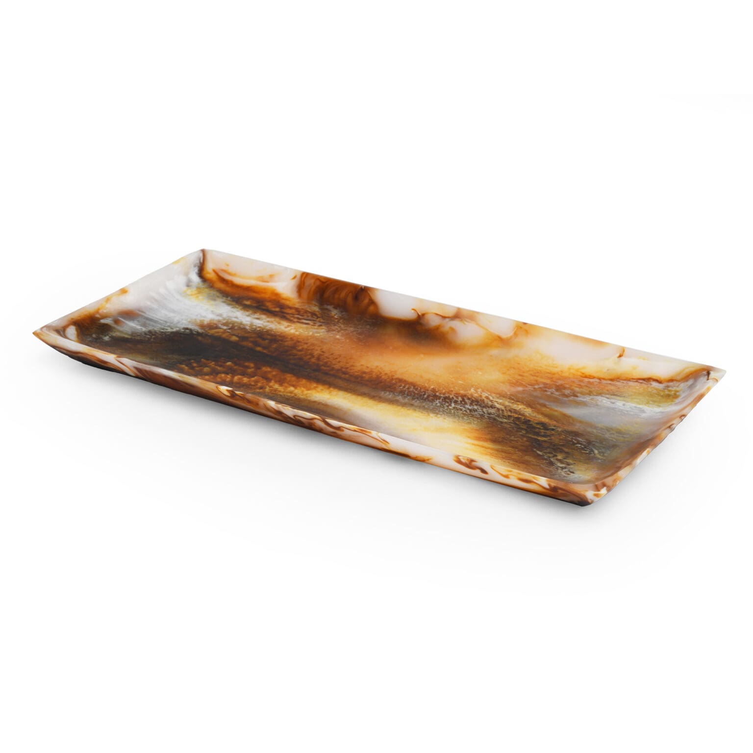 Fortuna Resin Rectangular Platter Matte Tortoise | Impulse Enterprises